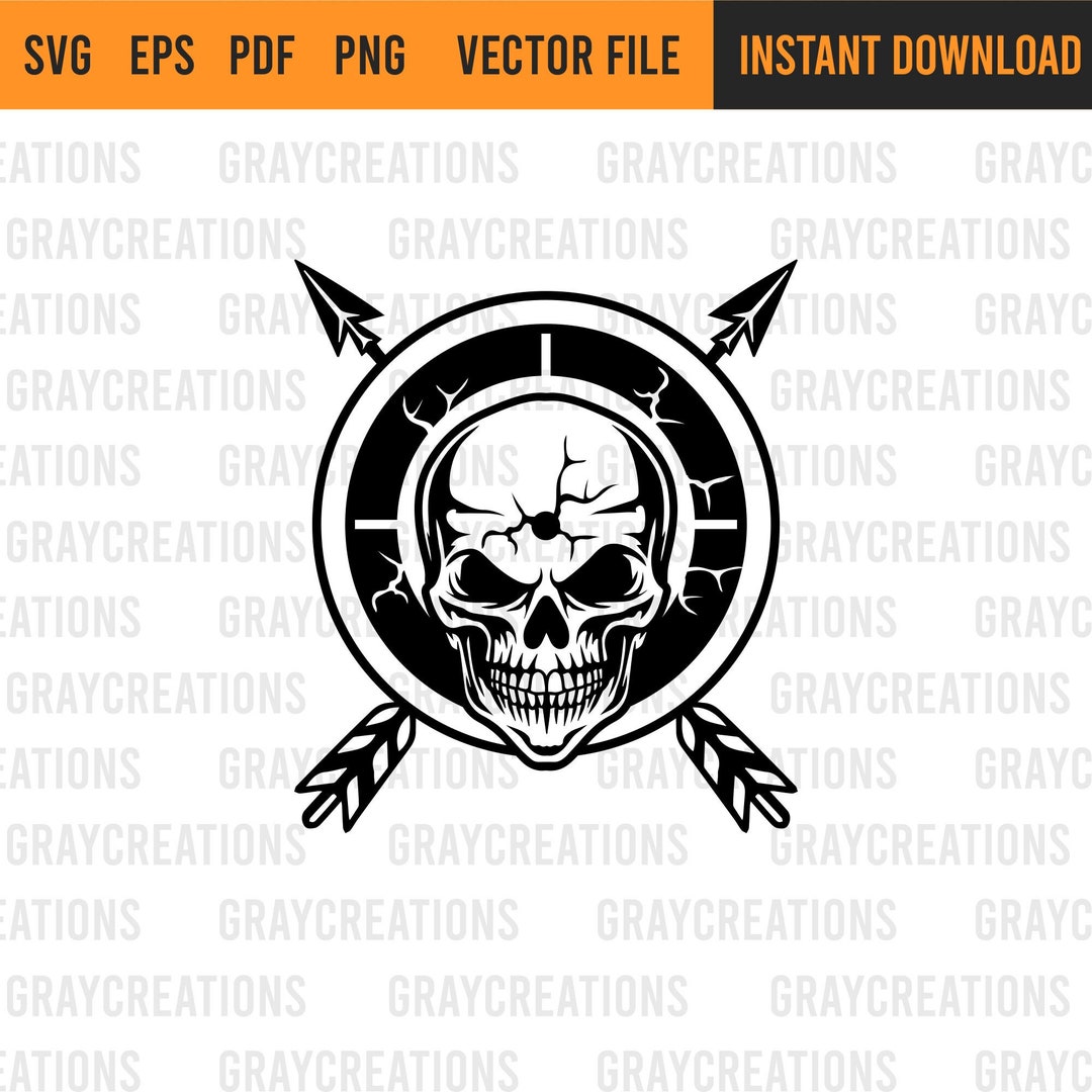Skull Archery Svg , Archery Svg , Bow and Arrow Scg , Archery Clip Art ...
