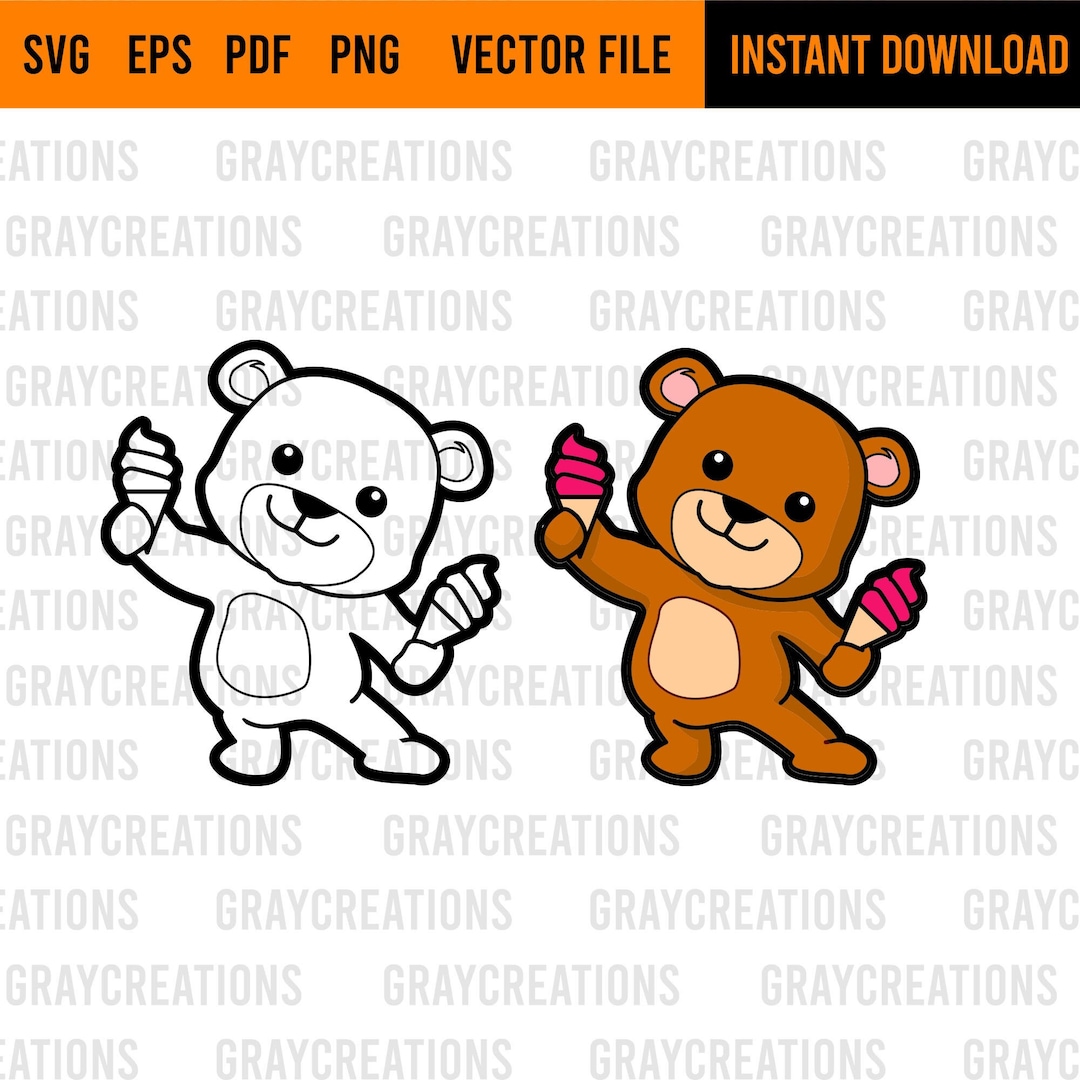 Cute, Baby, Bear, Svg,png,colored,clip Art ,vector Cutting ,printable ...