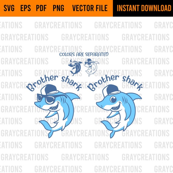 Baby Shark Bundle Svg / Brother Shark Printable Cut File / - Etsy