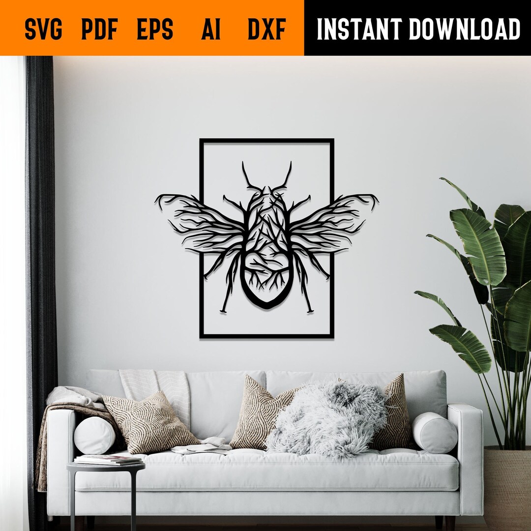 Bumblebee Wall Art Svg,dxf, EPS,AI and PDF Files.plasma Cut File,wall ...