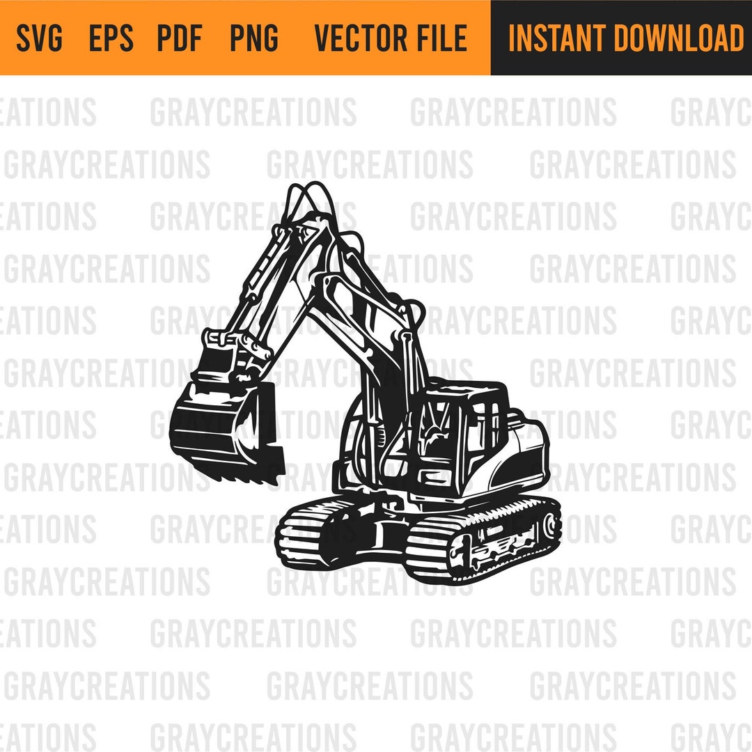 Excavator Svg | Heavy Equipment Svg | Excavator Clipart | Pipeliner Svg ...