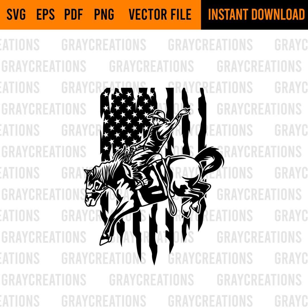 USA Rodeo Svg | Cowboy Svg | Western Cowboy Riding Horse Svg | Rodeo ...