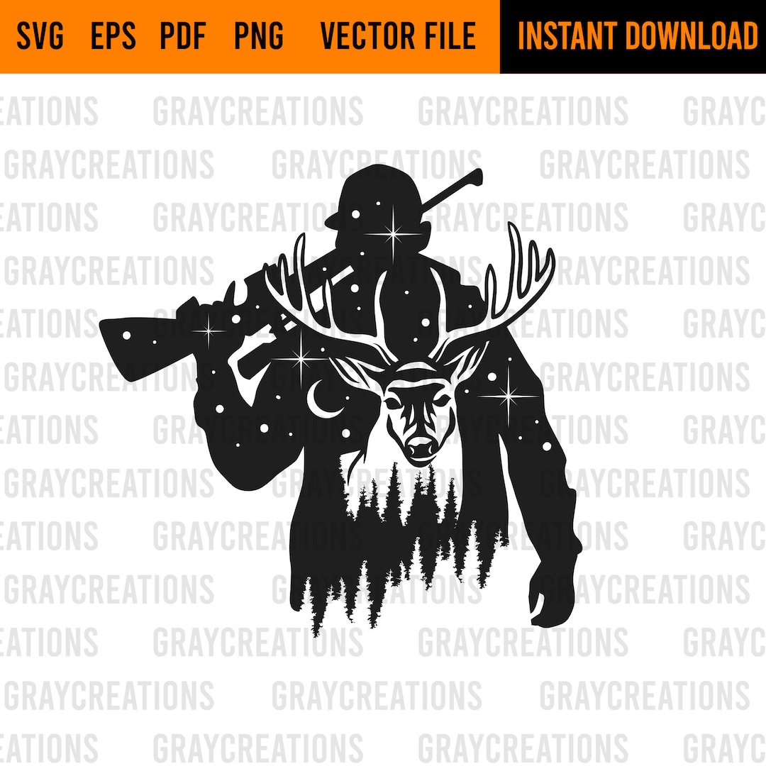Deer Hunting Mountain Nature Svg /deer Hunting Scene Svg /wilderness ...