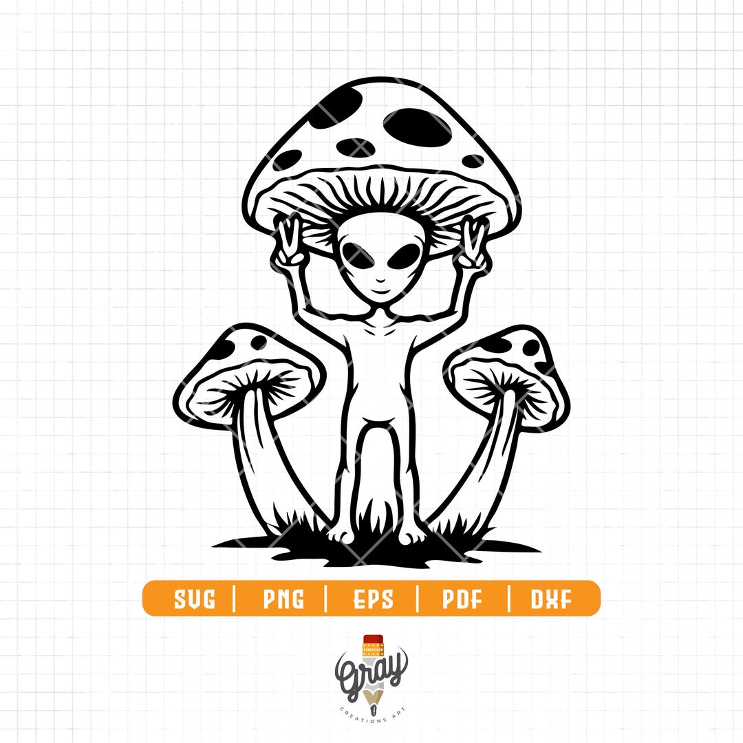 Alien Mushrooms Svg , Alien Svg , Mushroom Svg ,toadstool Svg , Cricut ...