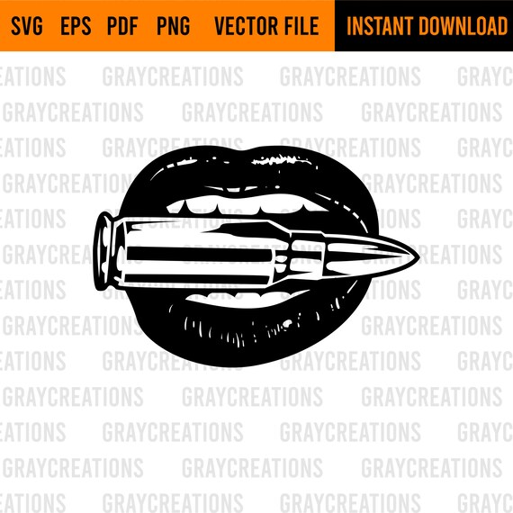 Sexy Lips Bullet Svg / Lips Biting Bullet Svg / Shiny Lips Svg | Etsy
