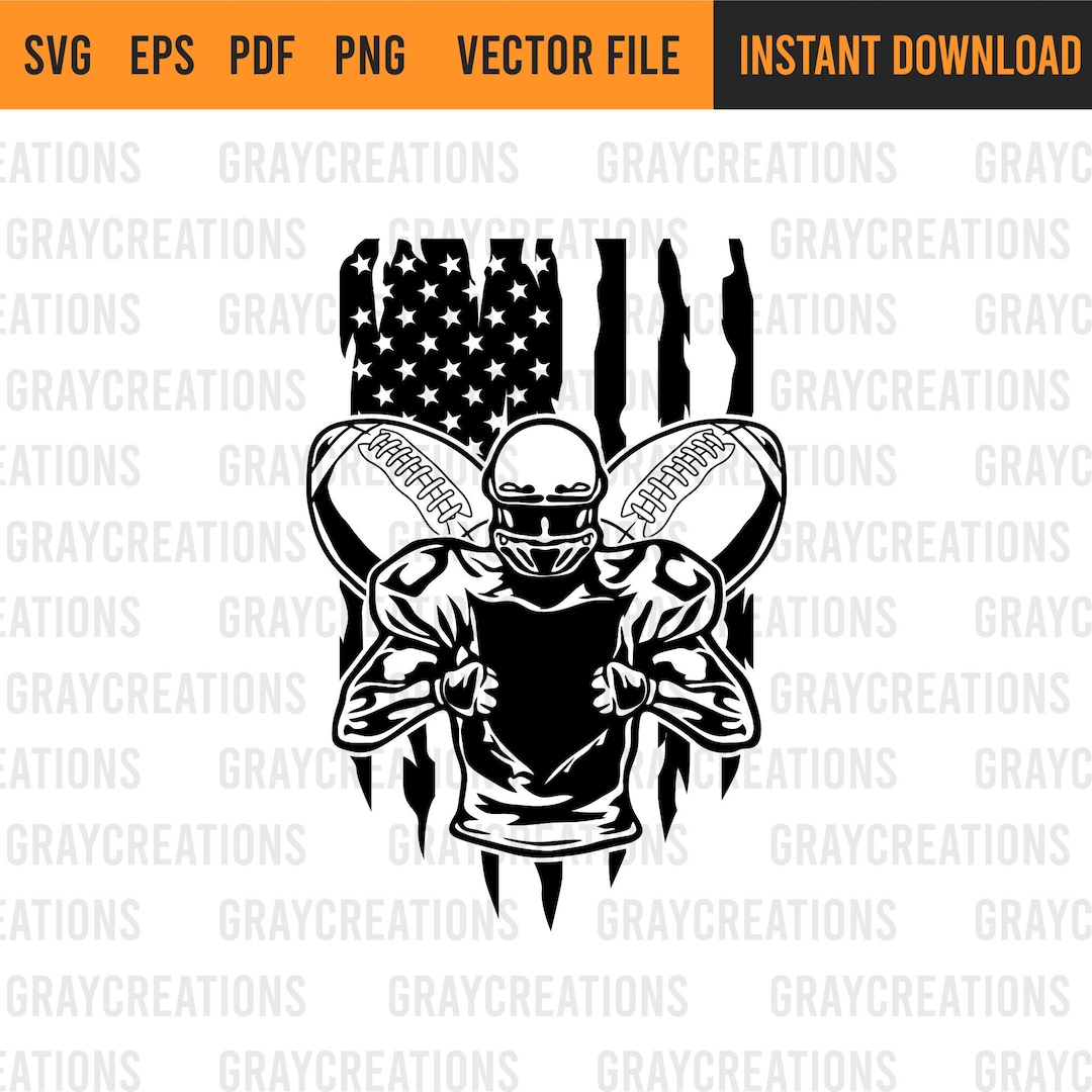 US Football Player Svg | American Football Svg | Flaming Football Svg ...