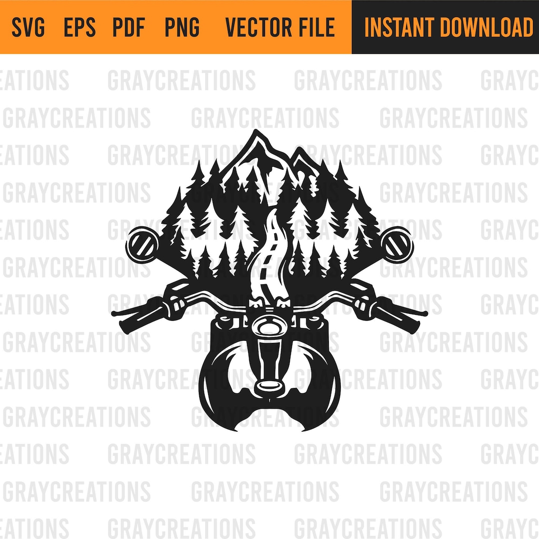 Rider Svg | Biker Mountain Svg | Mountain Scene Svg | Riding Motorcycle ...
