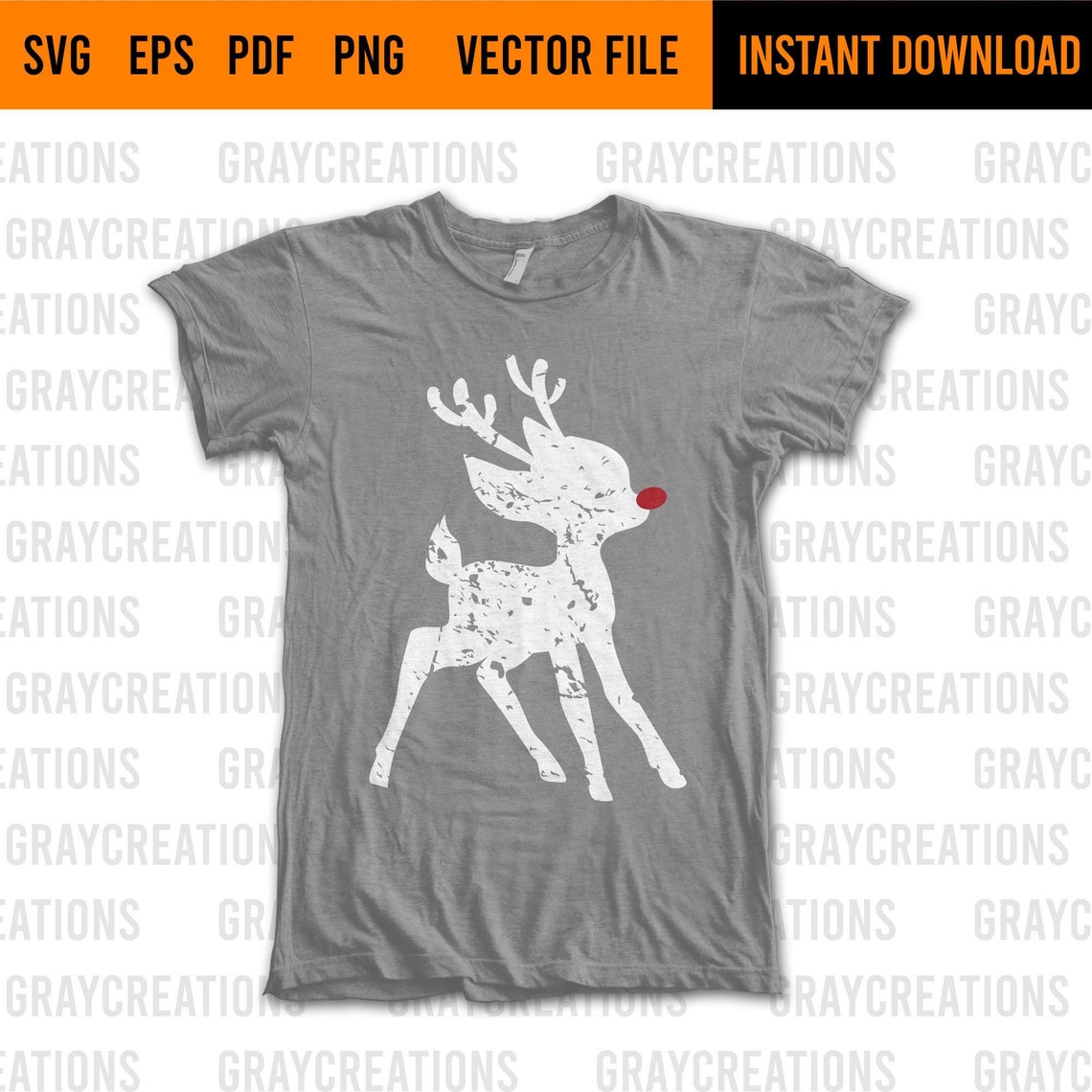 Rudolph the Red Nosed Reindeer Svg / Cute Baby Deer Svg / Reindeer Clip ...
