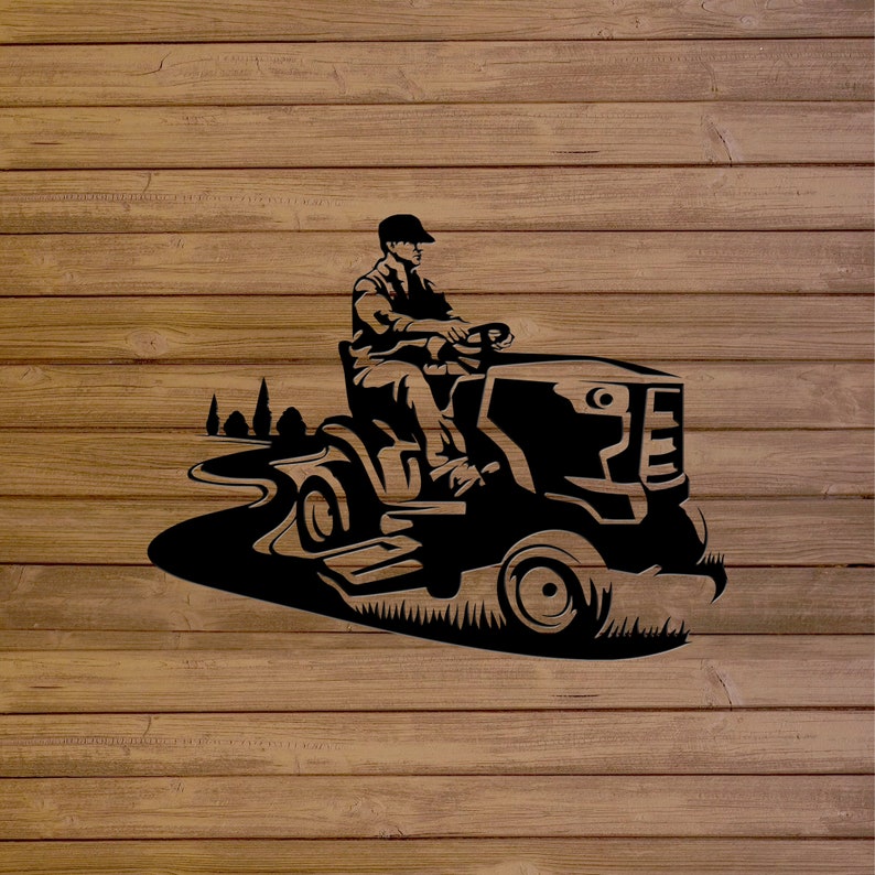 Landscaper Operating Lawn Tractor Svg / Landscaping Scene Design Svg ...