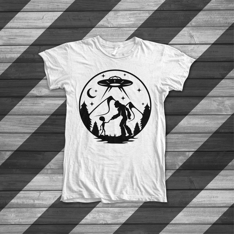 Bigfoot and Alien Fist Bump Svg / Alien Ufo and Bigfoot Best - Etsy