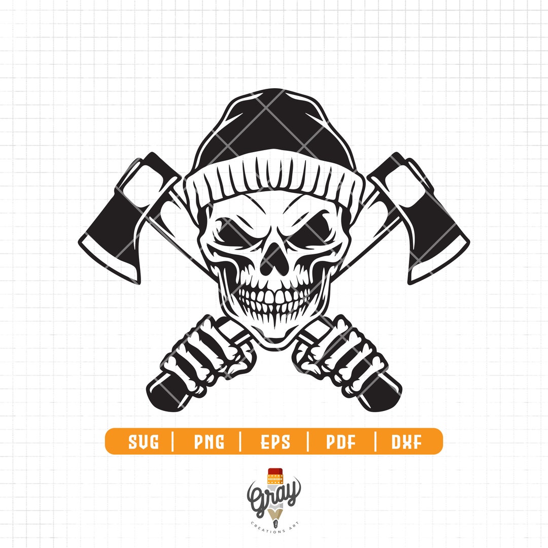 Lumberjack Skull Svg ,lumberjack Axe Svg, , Crossed Axe, Lumberjack ...