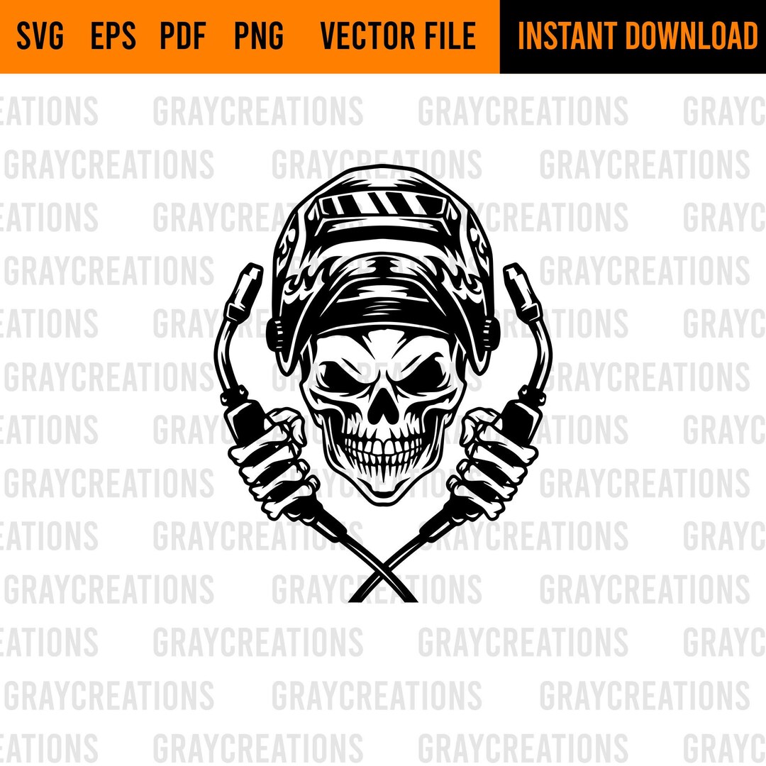 Welder Skull Svg | Welder Svg | Welder Mechanic Svg | Welding Svg ...
