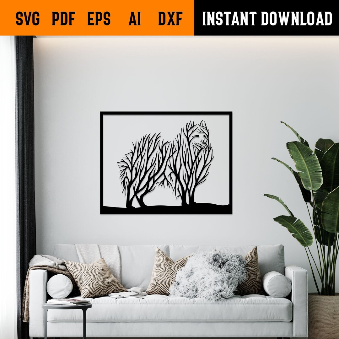 German Spitz Wall Art Svg,dxf, EPS,AI and PDF Files.plasma Cut File ...