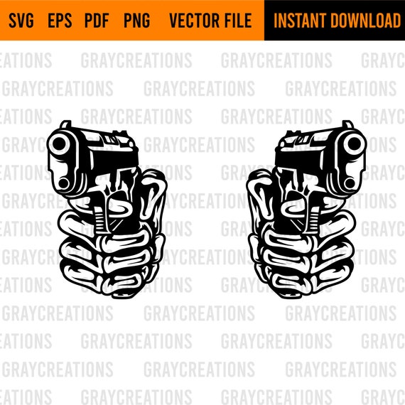 Skeleton Hand Gun Svg / Skeleton Hand Holding Gun Svg / Gun - Etsy