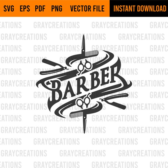 Barber Svg/ Scissors & Razor Png / Barber Emblem /ribbon Style - Etsy