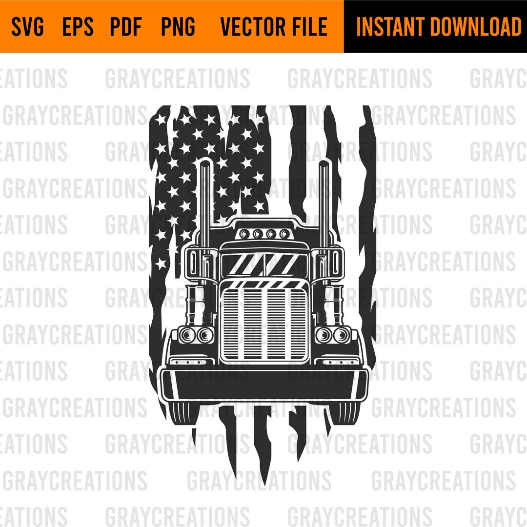 US Truck Driver Svg / Semi Trucker Svg / Trailer Truck - Etsy