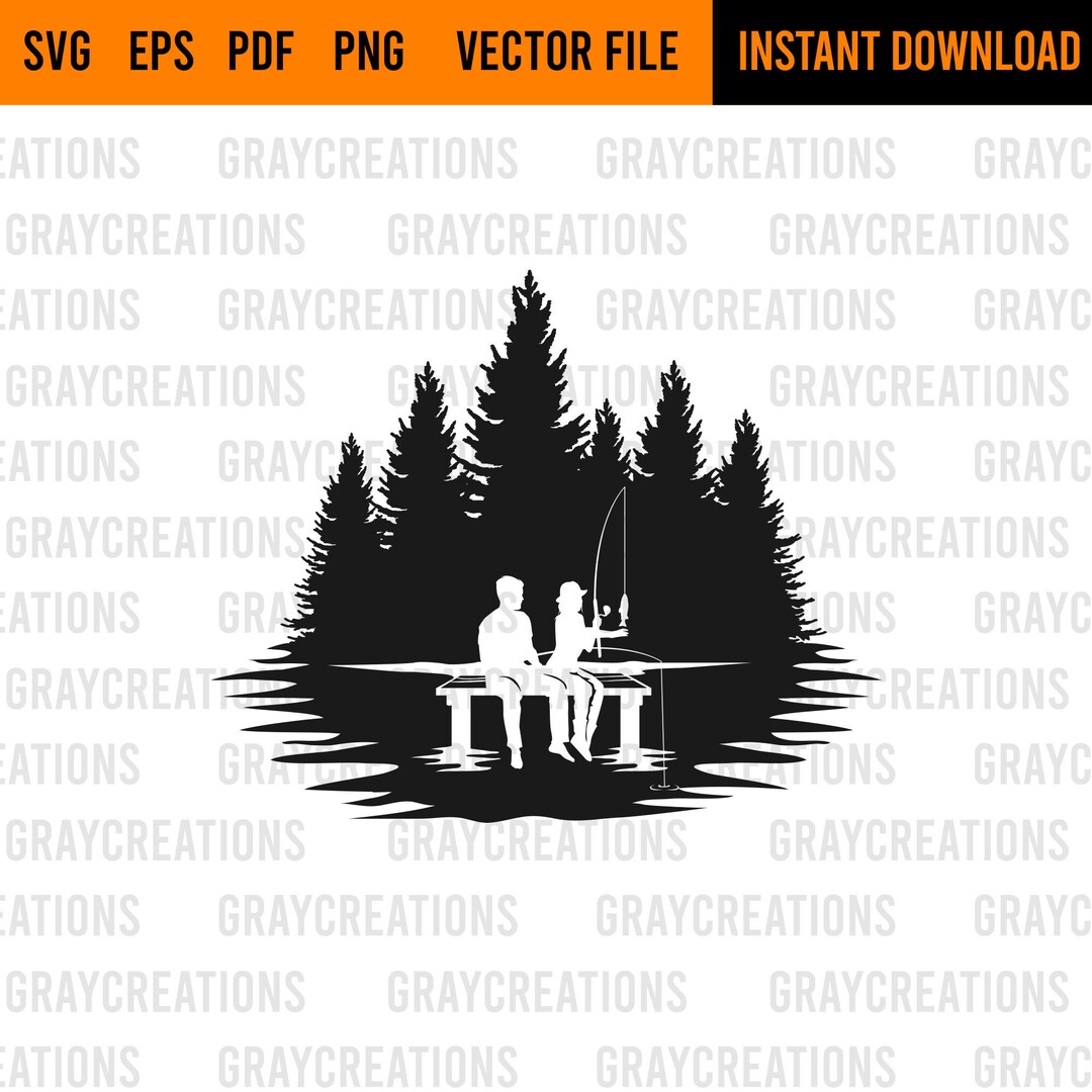 Fishing Couple Svg / Lovers Fishing in the Lake Svg - Etsy