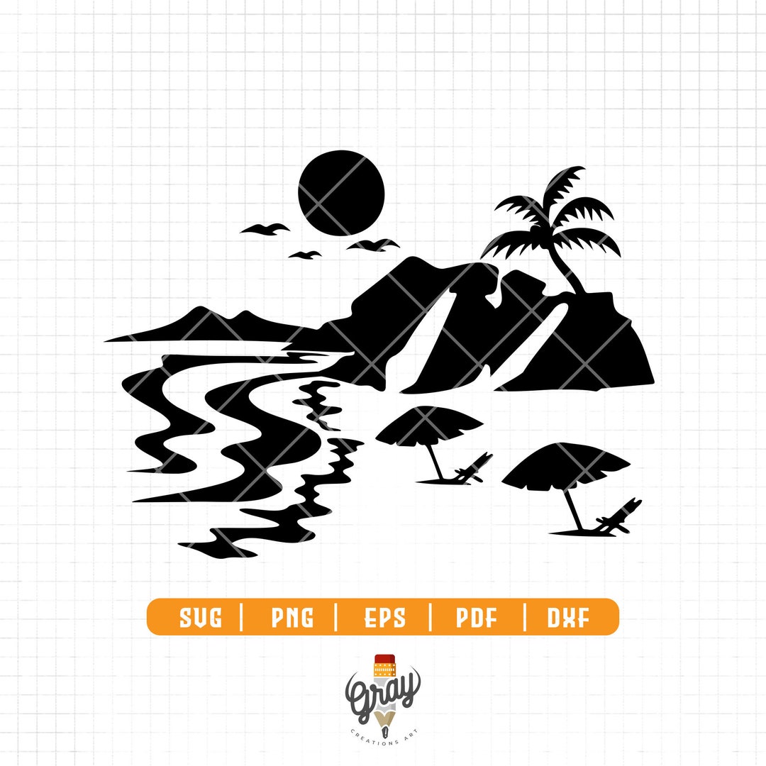 Beach Svg ,summer Svg, Palm Tree Svg, Beach Umbrella, Clip Art ...