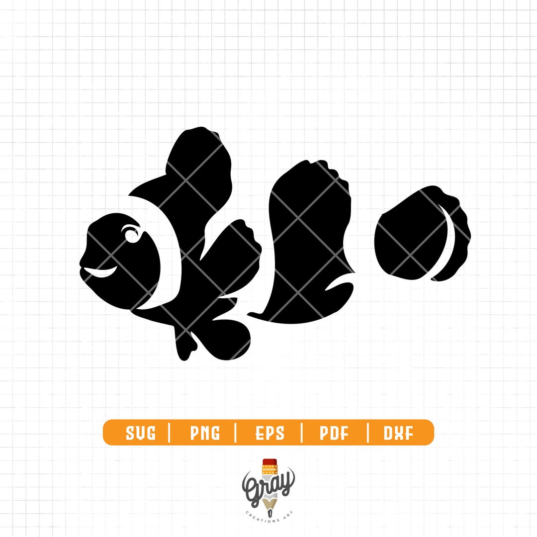 Clownfish Svg , Cute Fish Svg, Aquarium Fish, Cricut,silhouette, Fish ...