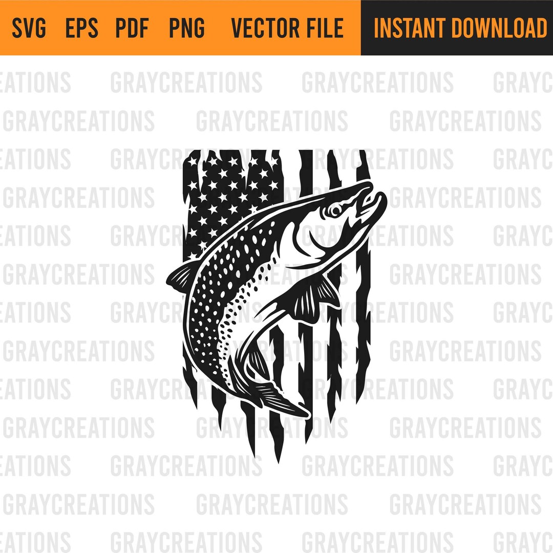 Us Trout Fish Svg, Trout Fishing ,fishing Svg ,fish Clip Art ,printable ...