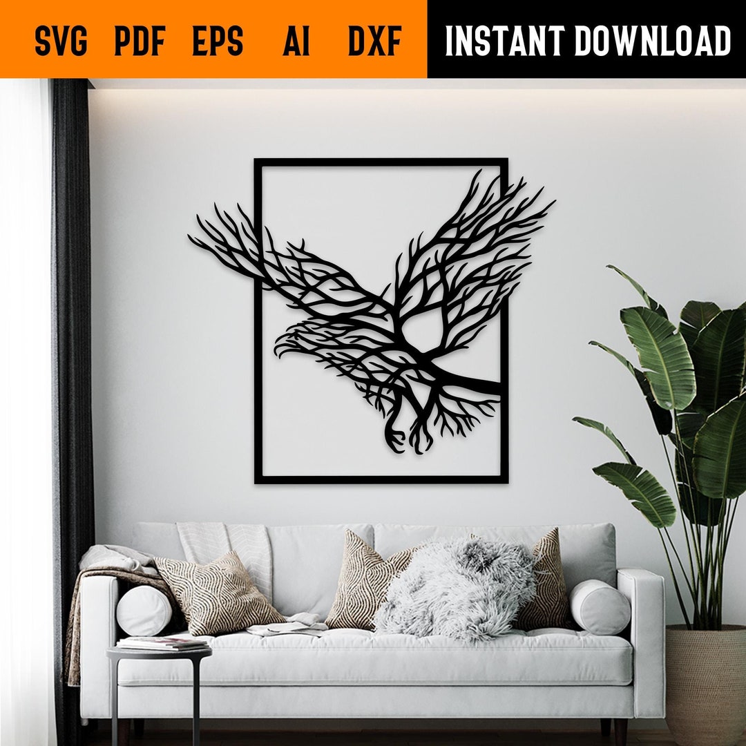 Bald Eagle,wall Art Svg,dxf, EPS,AI and PDF Files.plasma Cut File,wall ...