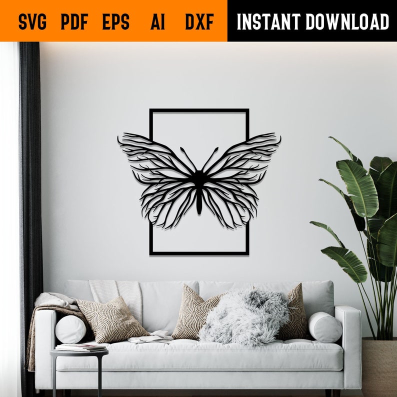Butterfly wall art svg,dxf, EPS,AI y PDF files.plasma cut file,wall art ...