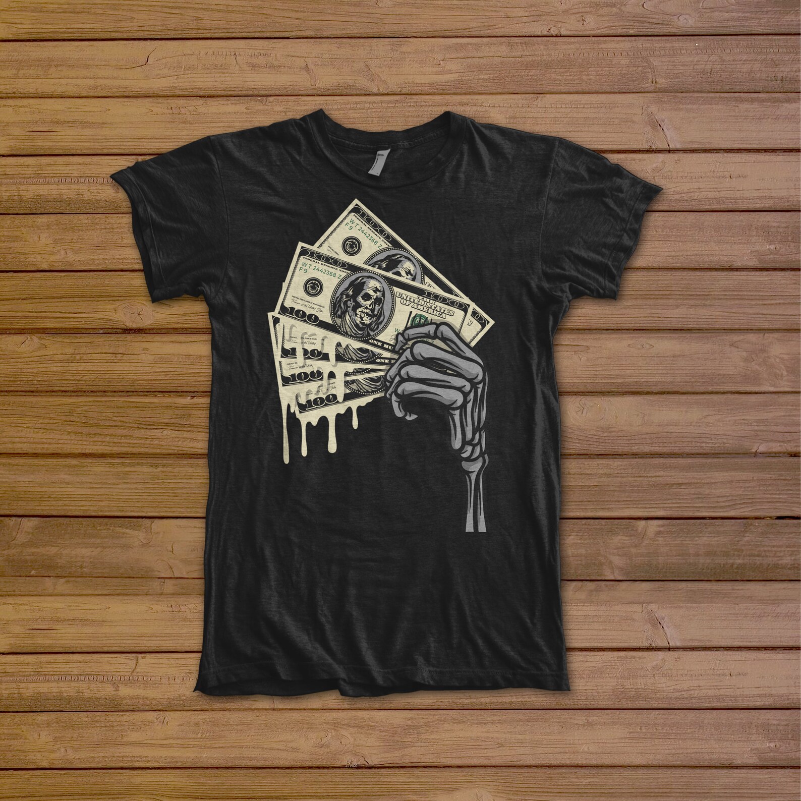 Skeleton Hand Holding 100 Dollar Bill Svg /dripping One Hundred Dollar ...