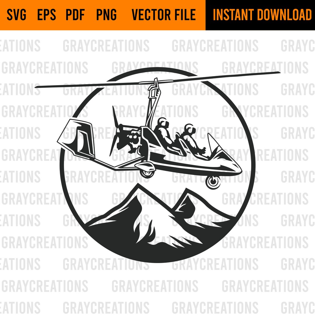 Gyrocopter Svg / Gyrocopter Pilot Svg/aviation Clip Art Svg - Etsy
