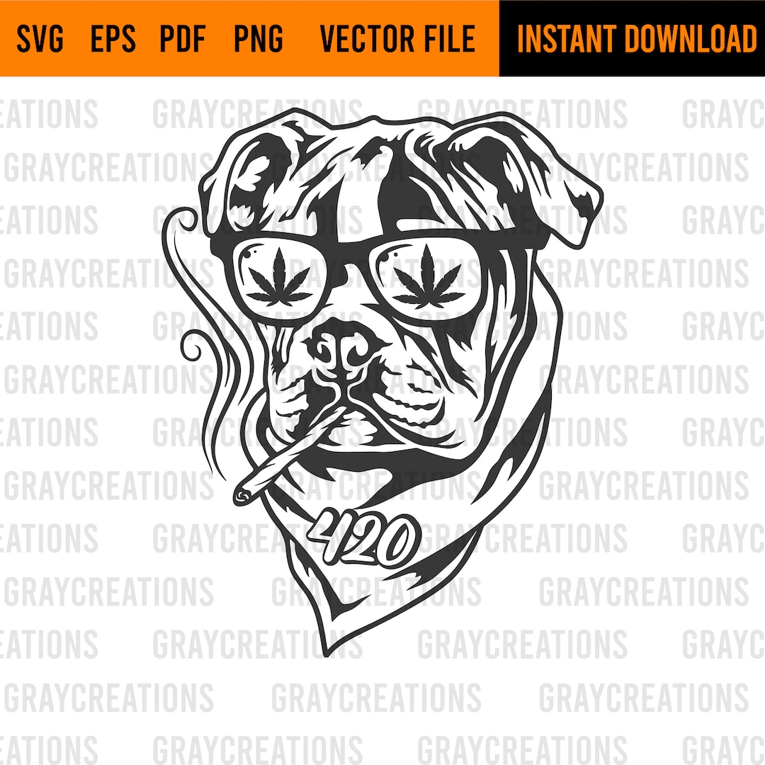Rasta Dog Smking Weed Svg / Bulldog Svg / 420 Svg - Etsy