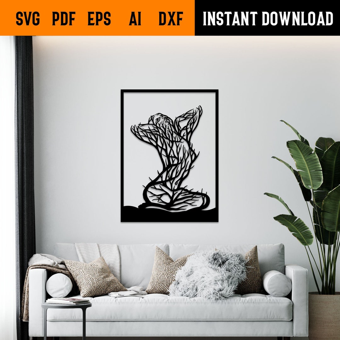 Girl Tree Wall Art Svg,dxf, EPS,AI and PDF Files.plasma Cut File,wall ...