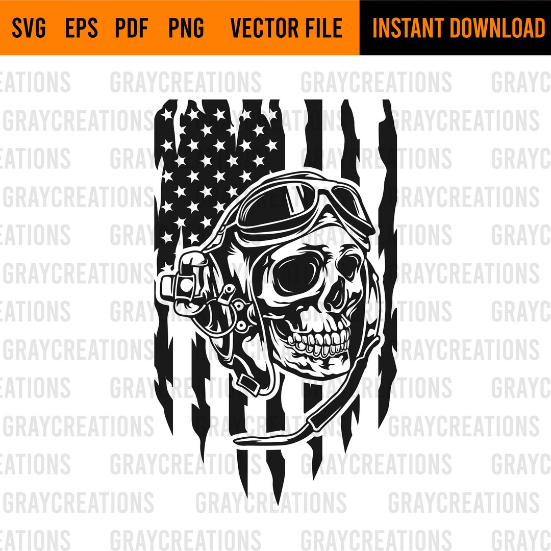 US Air Force Svg / Skullhead Pilot Svg / US Pilot Svg - Etsy