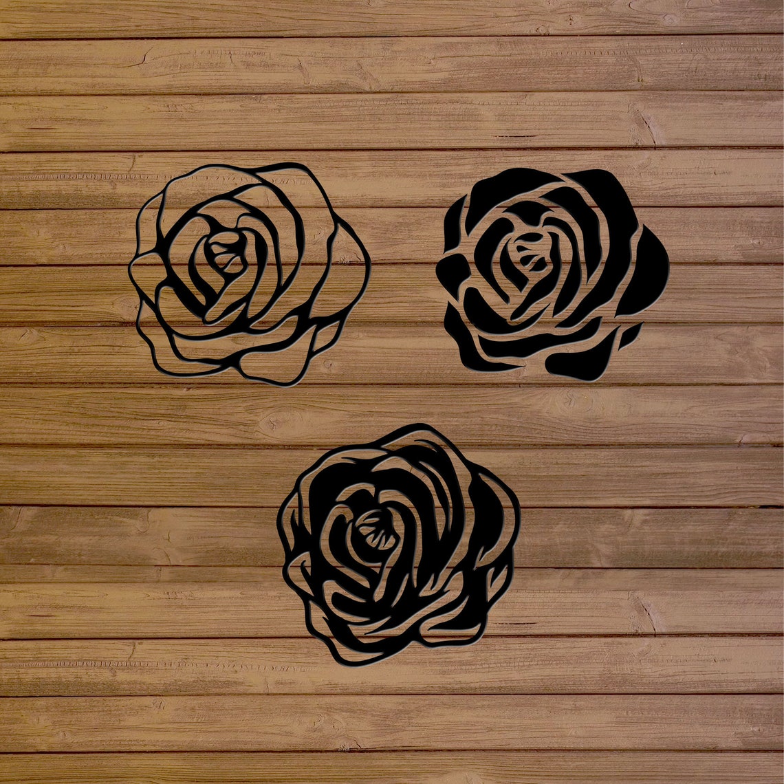 Rose Bundle Svg / 3 Roses Separated Files / Flower Clip Art | Etsy