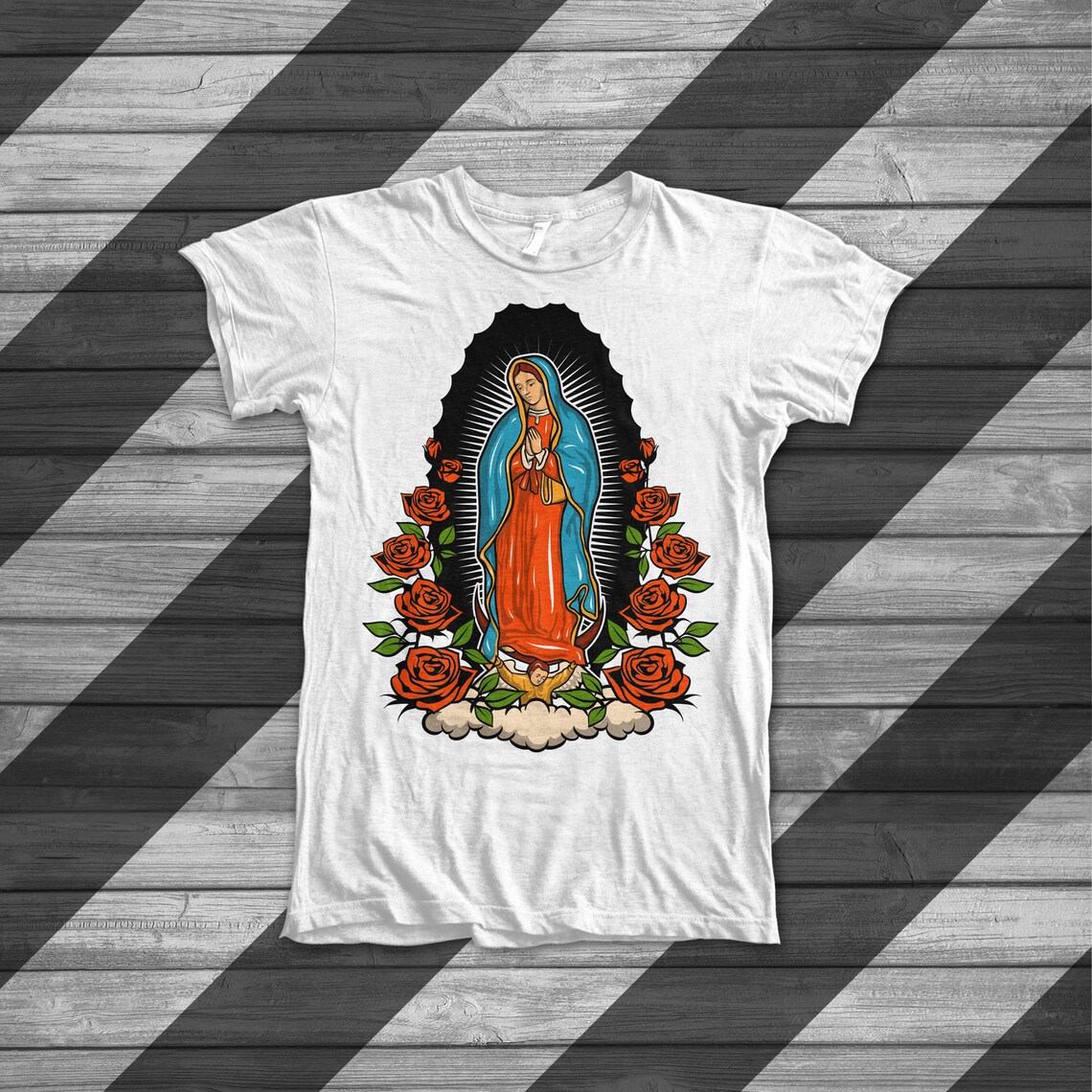 Virgin Mary Png Full Colored T-shirt Design / Mama Mary Svg/ - Etsy