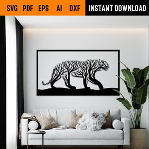 Tiger Wall Art , Tiger Svg, Tiger Dxf , Tiger Bundle , Leopard Dxf ...