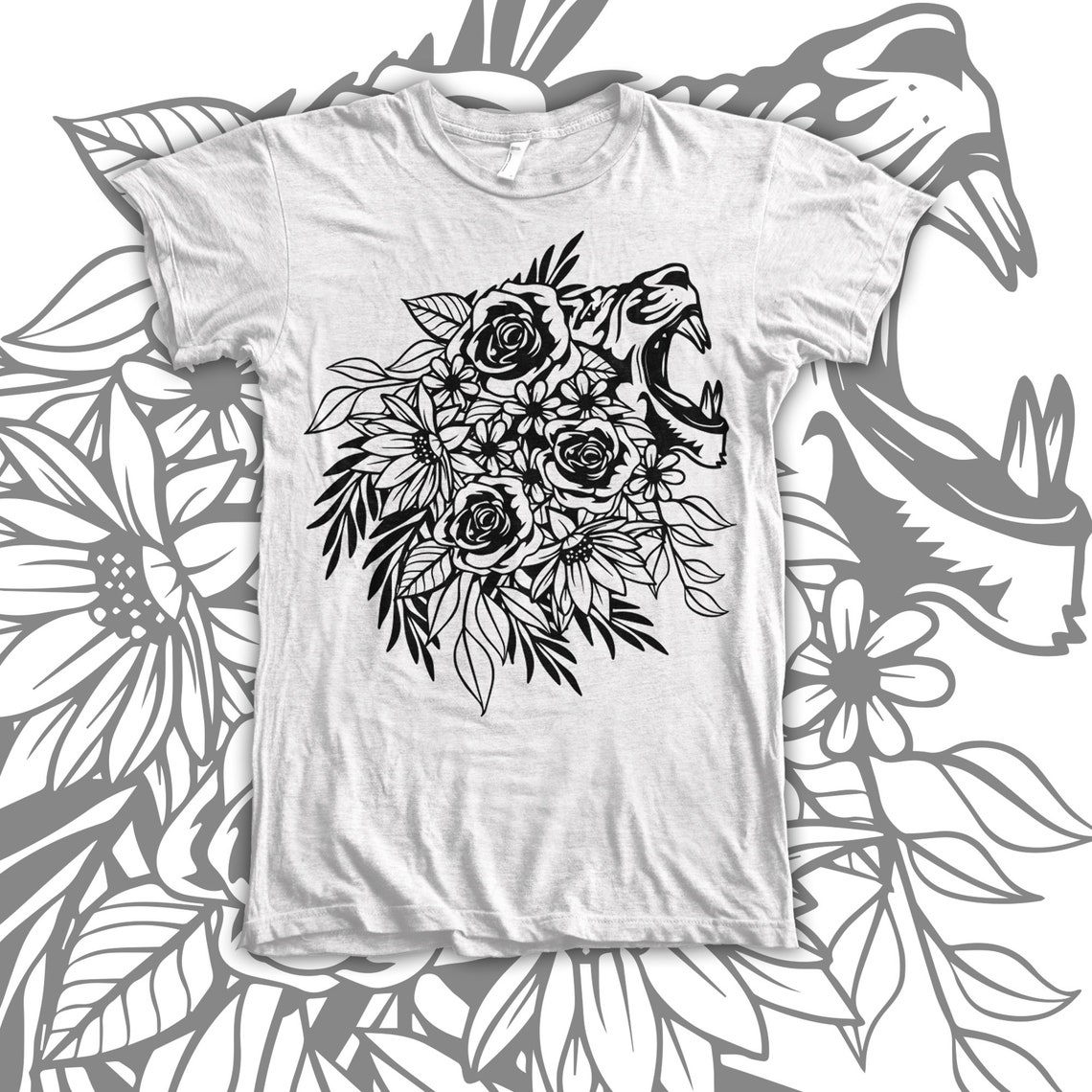 Lion Flowers Svg Lion Head Svg Lion Floral Flowers Svg - Etsy