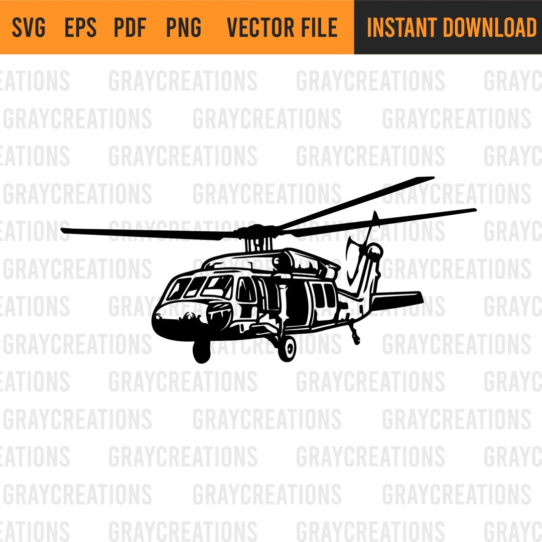 Black Hawk Helicopter SVG | Helicopter Svg | Chopper Svg | Helicopter ...