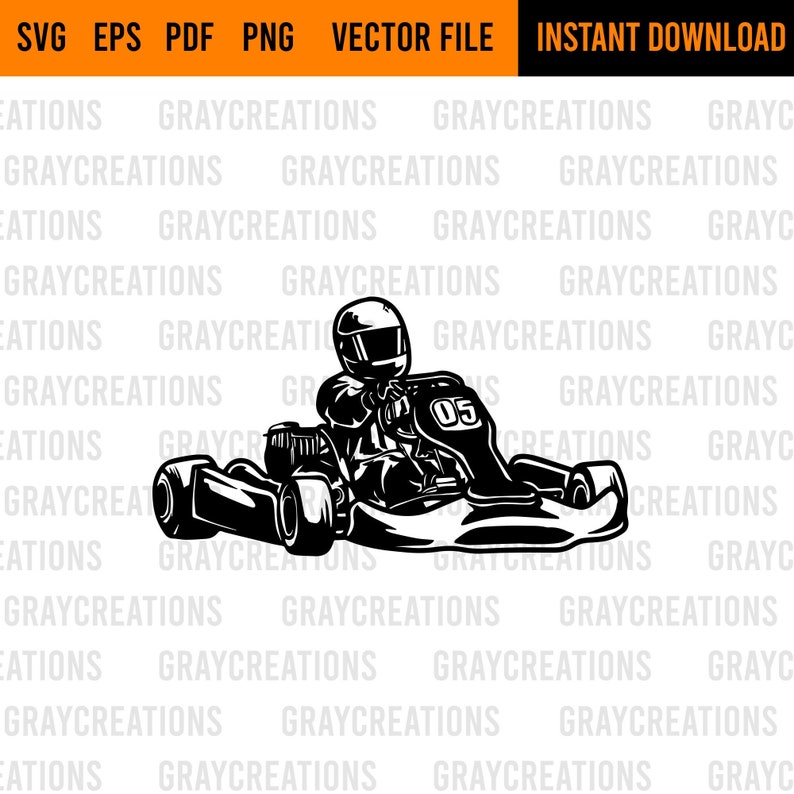 Go Kart Racing Svg / Go Kart Racer Clip Art Png/ Fast Racer - Etsy