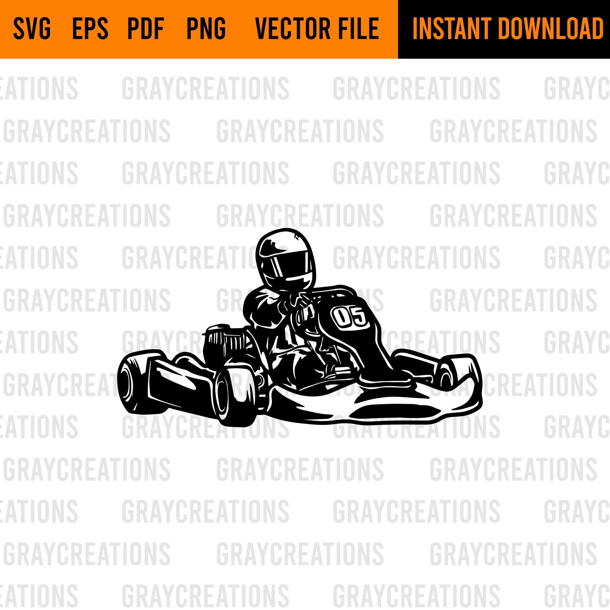 Go Kart Racing Svg / Go Kart Racer Clip Art Png/ Fast Racer Design - Etsy