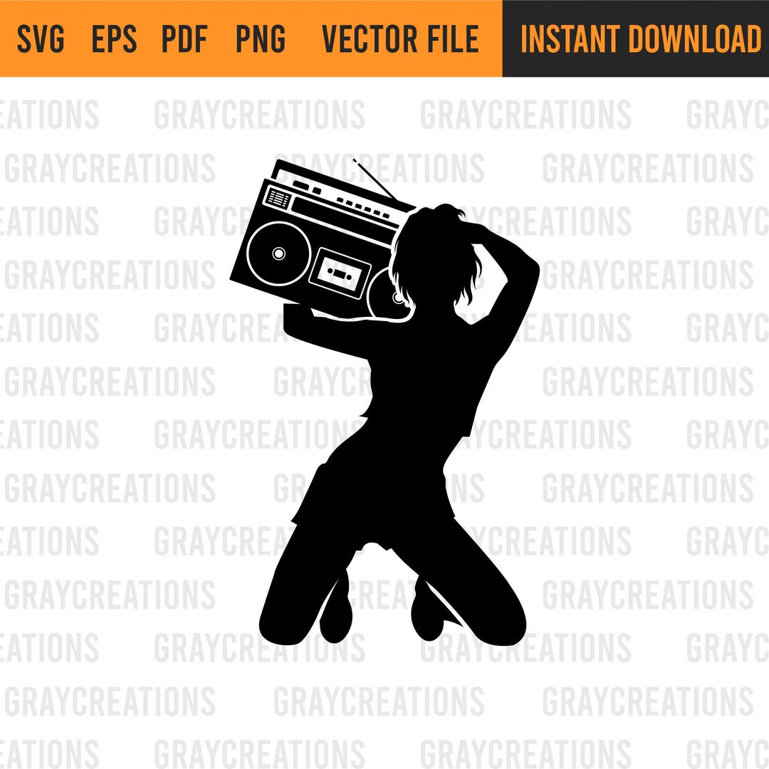 Boombox Svg , Retrotech Svg , Woman Svg , Boombox Girl Svg , Boombox ...