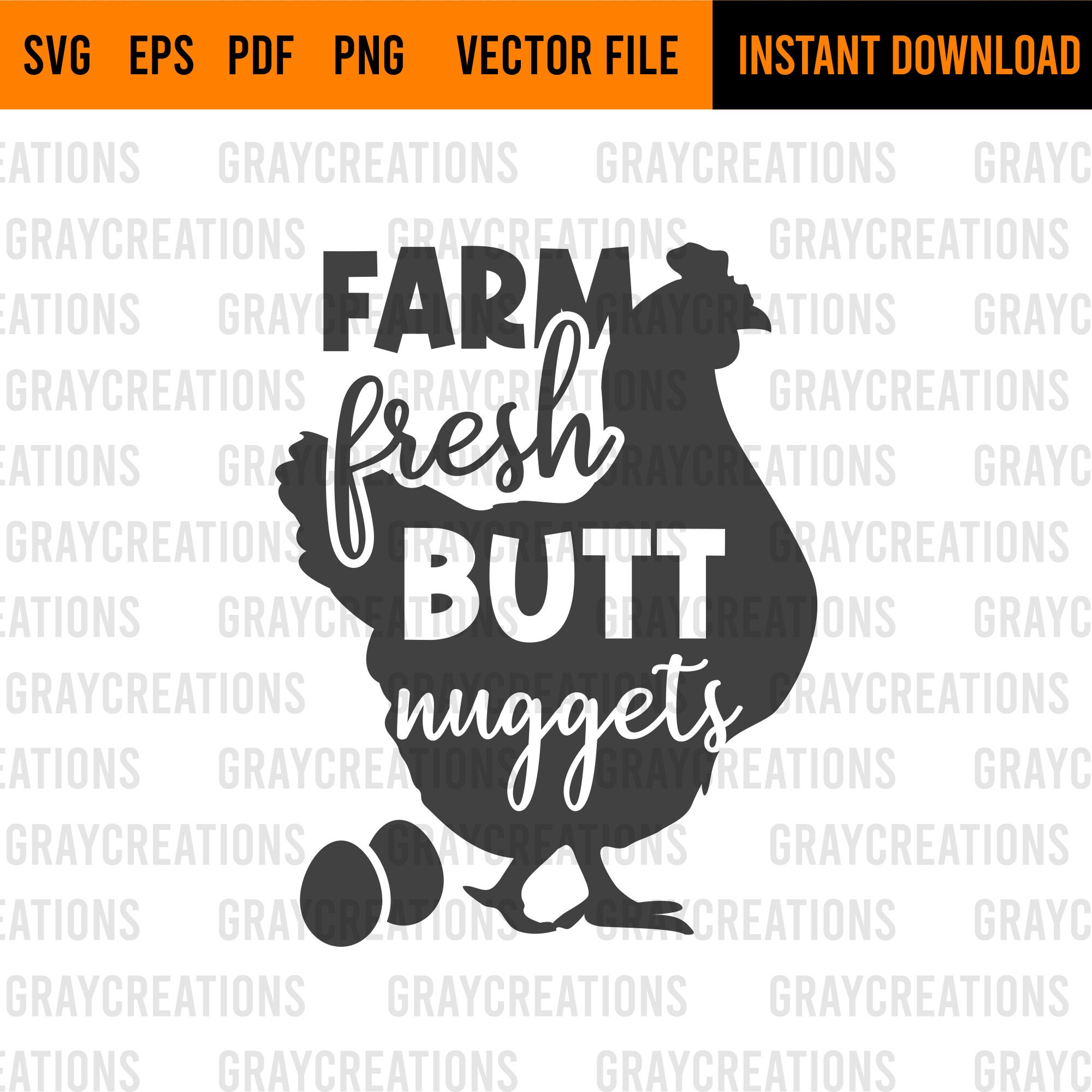 Farm Fresh Butt Nuggets Svg / Chicken Hen Laying Eggs Svg /farm Animal ...