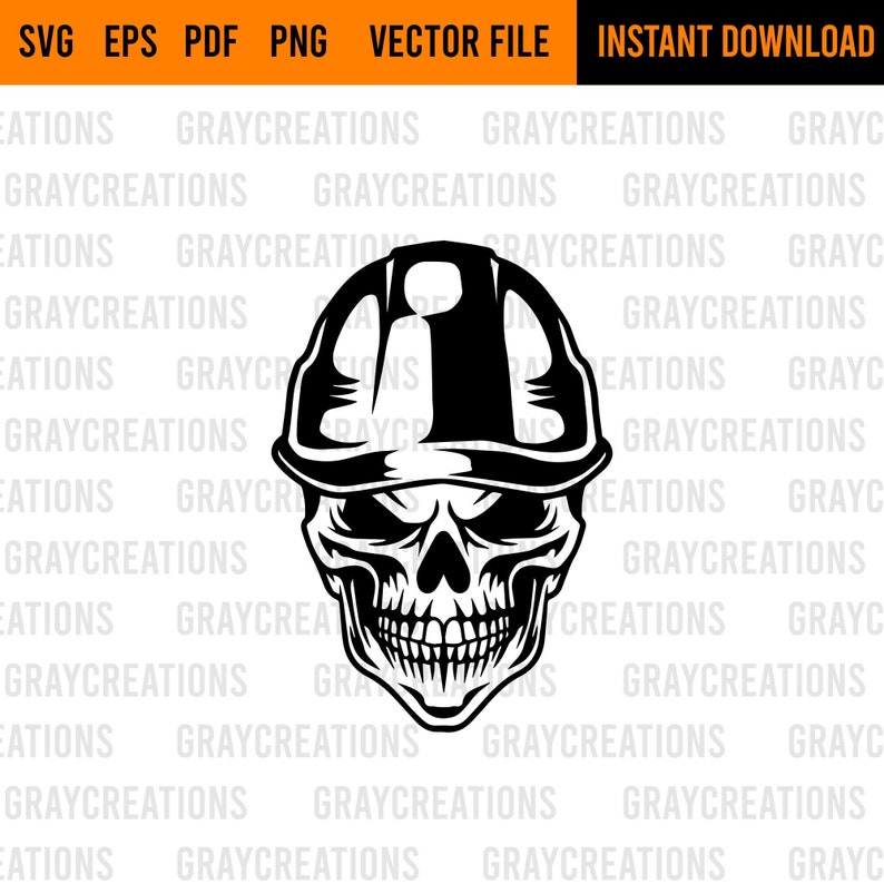 Skull With Hard Hat SVG Construction Svg Engineer SVG - Etsy