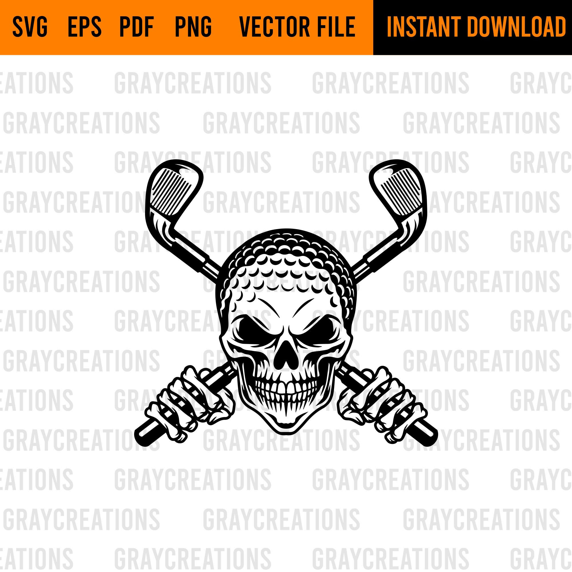 Golf Skull Svg | Skull Svg | Golf Svg | Golf Clipart | Golf Master Svg ...