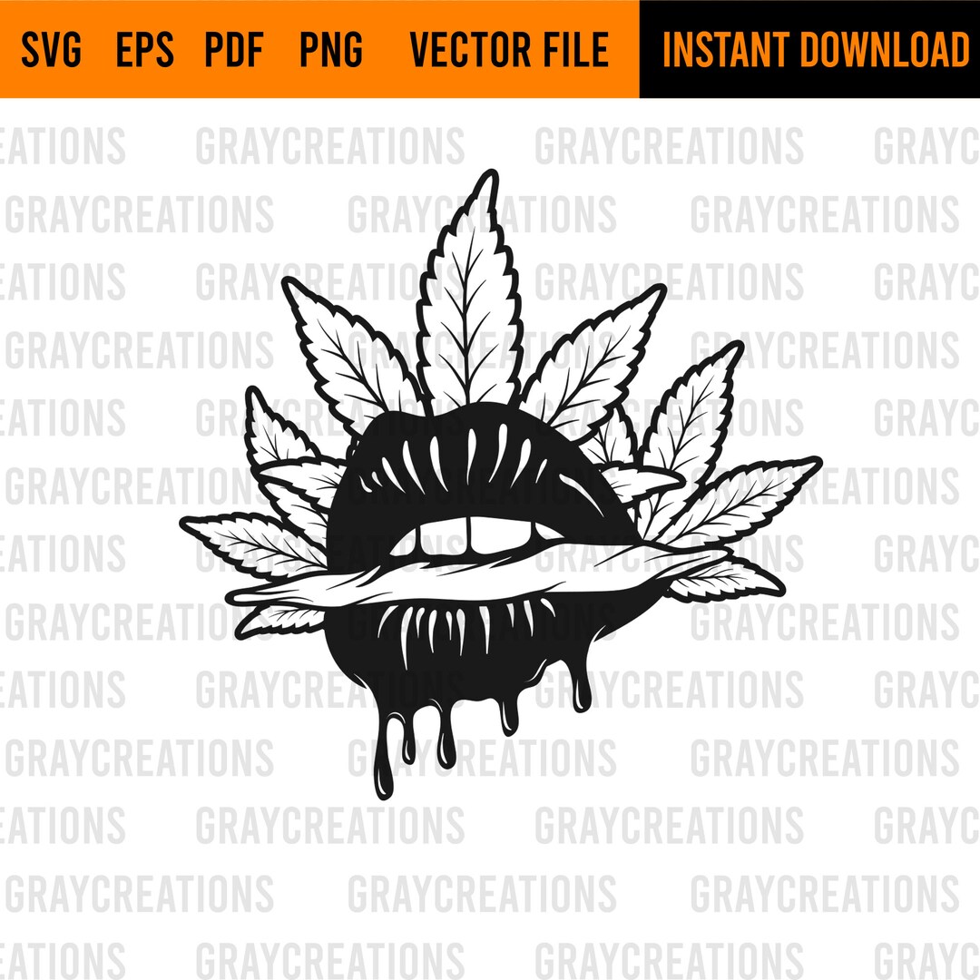 Dripping Lips With Joint Svg / Sexy Lips Dripping Svg / Sexy Lips Svg ...