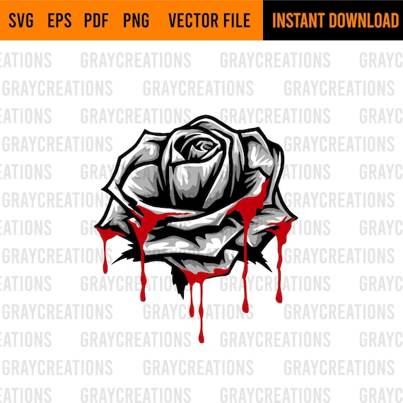 Bleeding White Rose Drawing