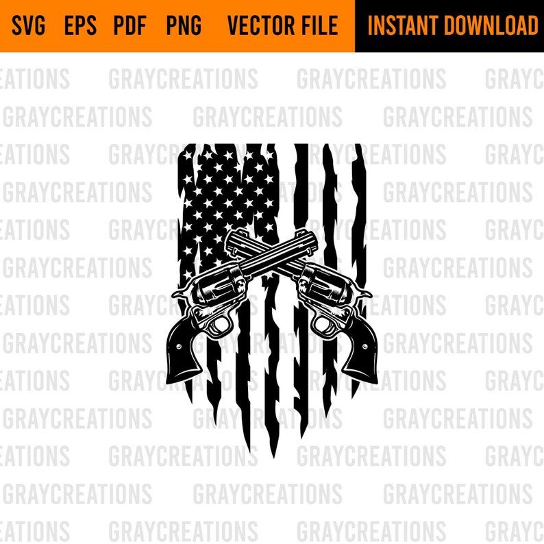 US Revolver Gun Svg File Handgun Pistol Svg Revolver Pistol Svg Gun ...