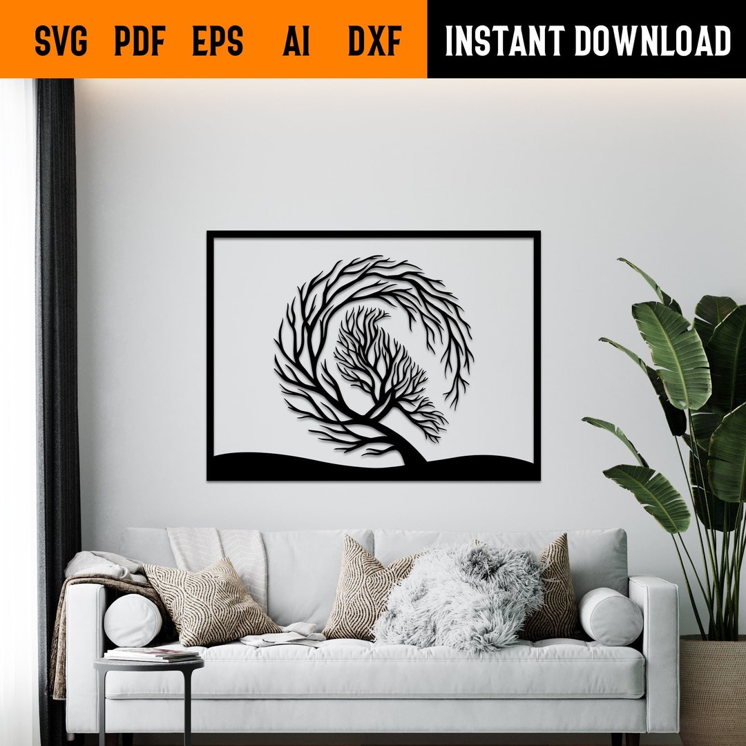 Raven Wall Art Svg,dxf, EPS,AI and PDF Files.plasma Cut File,wall Art ...