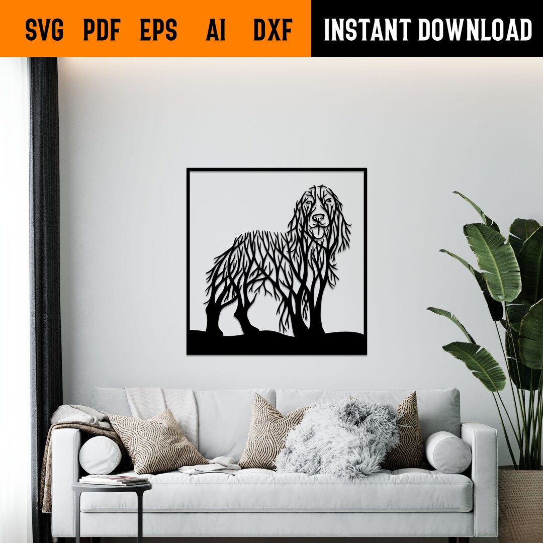 Springer Spaniel Wall Art Svg,dxf, EPS,AI and PDF Files.plasma Cut File ...