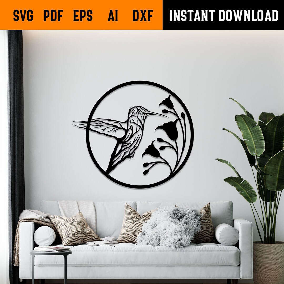 Humming Bird Wall Art Svg,dxf, EPS,AI and PDF Files.plasma Cut File ...