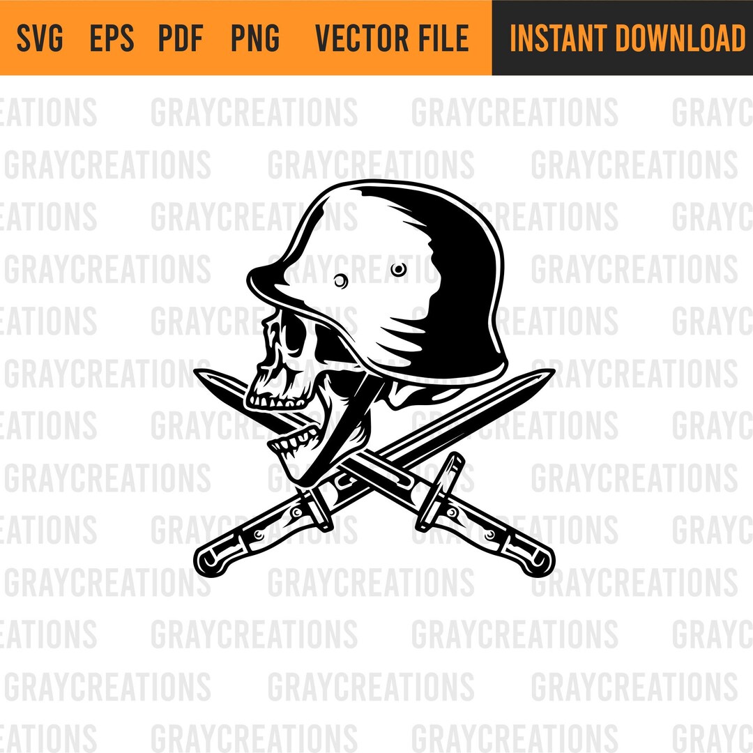 Soldier Skull Svg File |bayonet | Army Skull Svg | Usa Veteran Svg | US ...