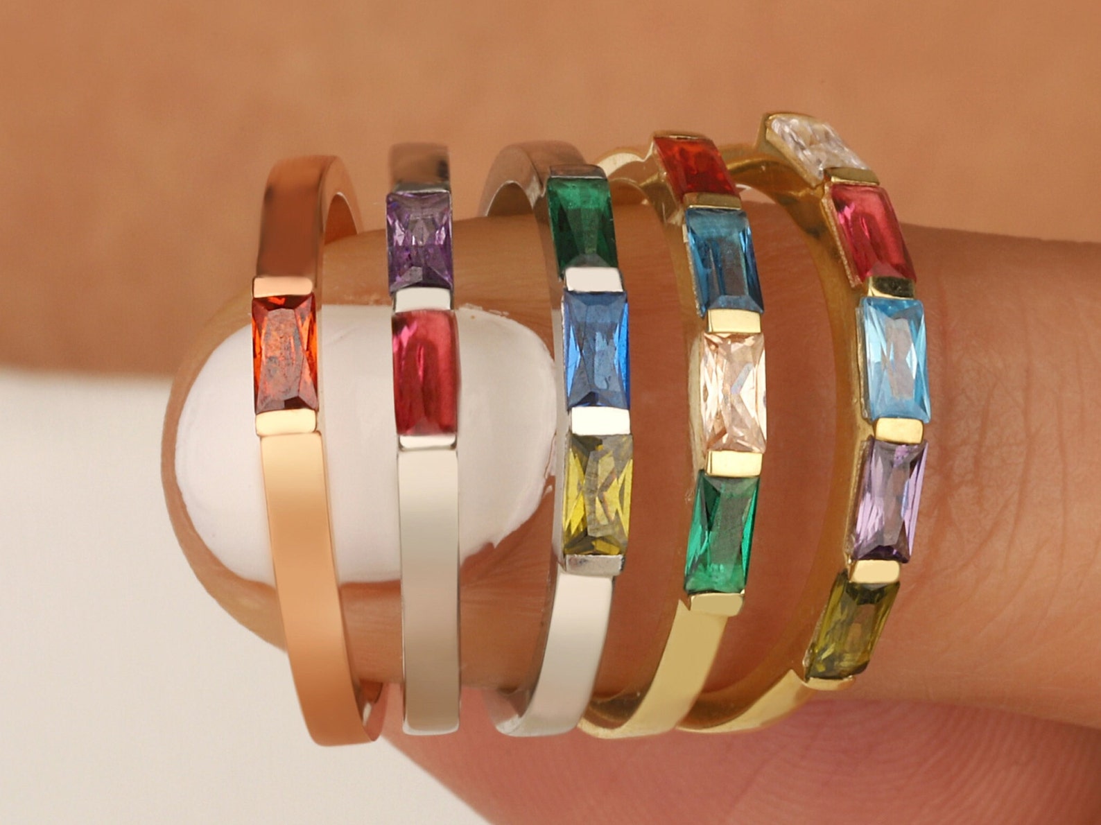 Personalized Handmade Birthstone Ring Jewelry Women Family - Etsy